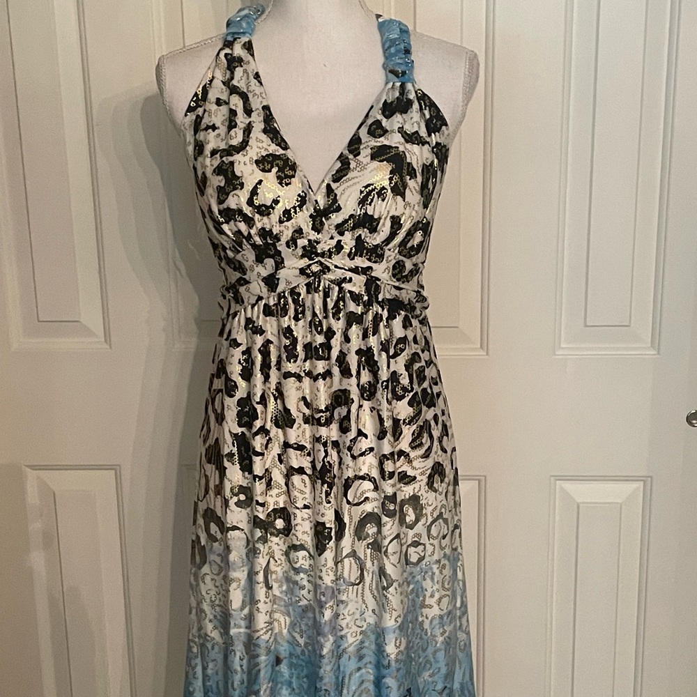 Metallic Summer Shoreline Bathing Suit Coverup - Gem